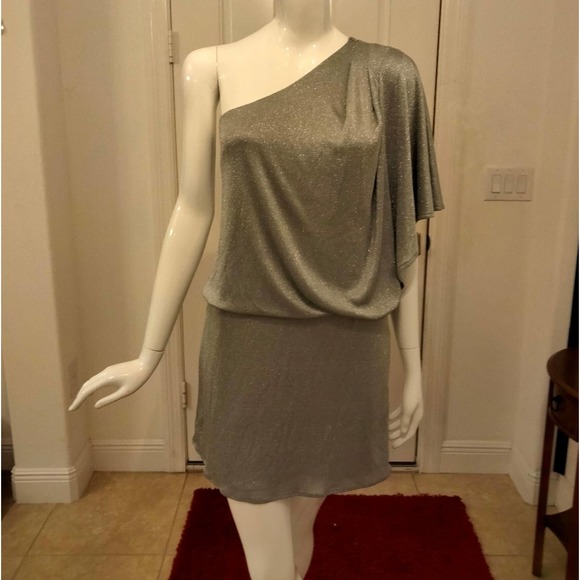 JS Boutique | Dresses | Silverer Metallic Evening Dress | Poshmark